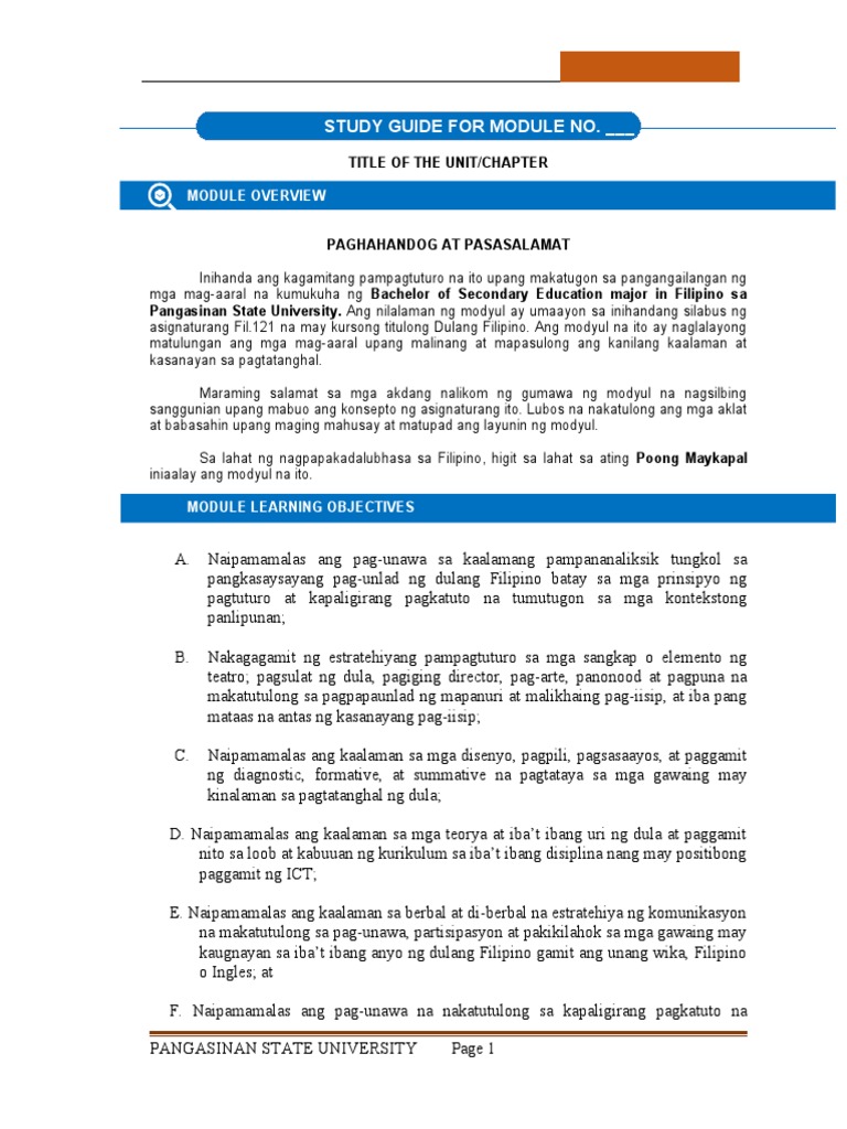 FM AA CIA 15 Study Guide Dulang Filipino | PDF