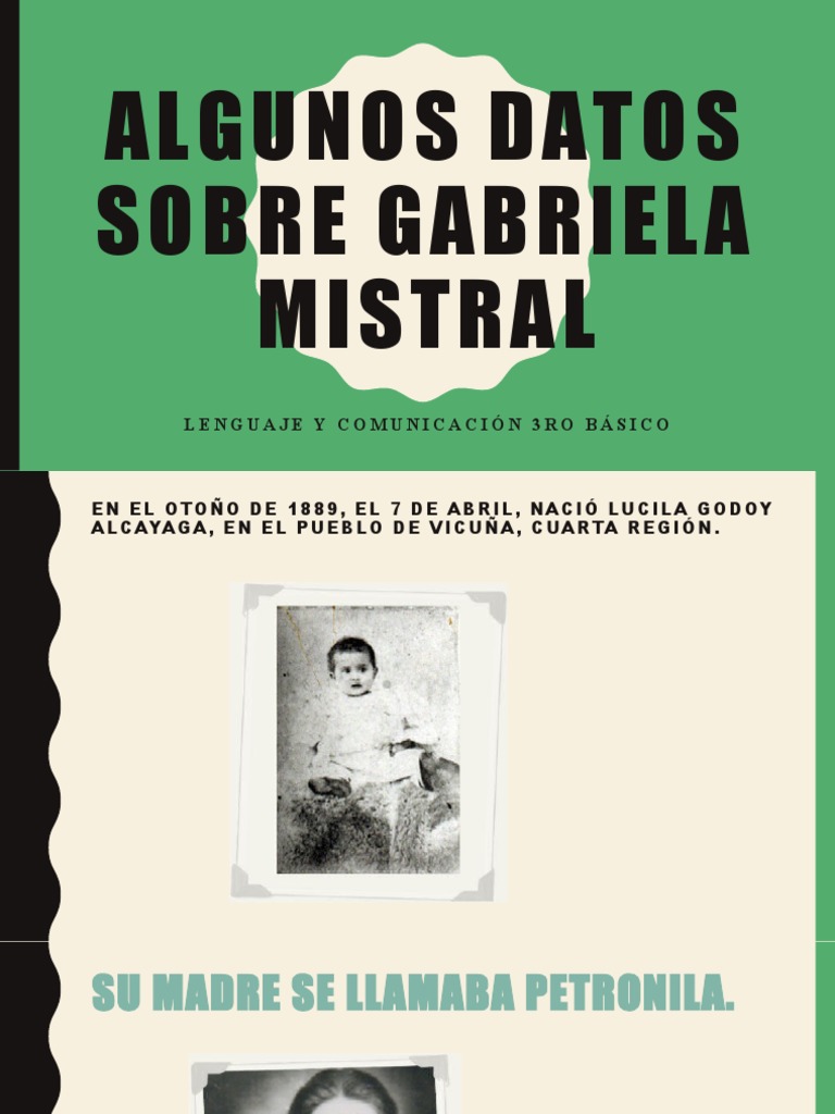 Datos sobre Gabriela Mistral para niños | PDF