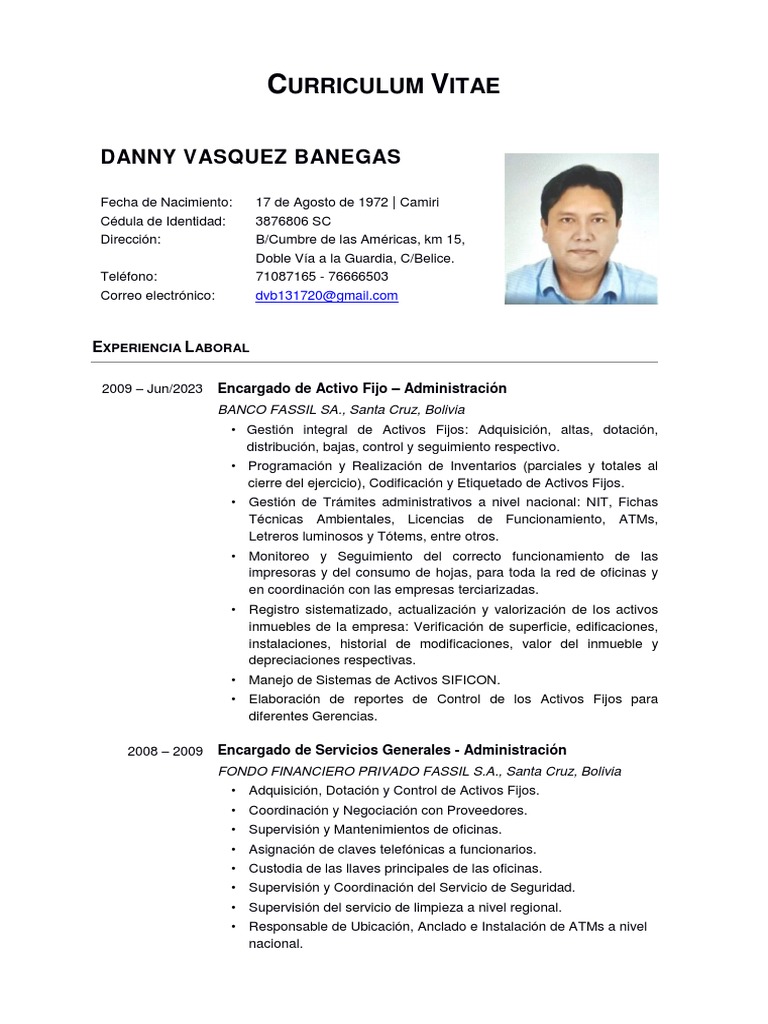 Curriculum Danny Vásquez | PDF