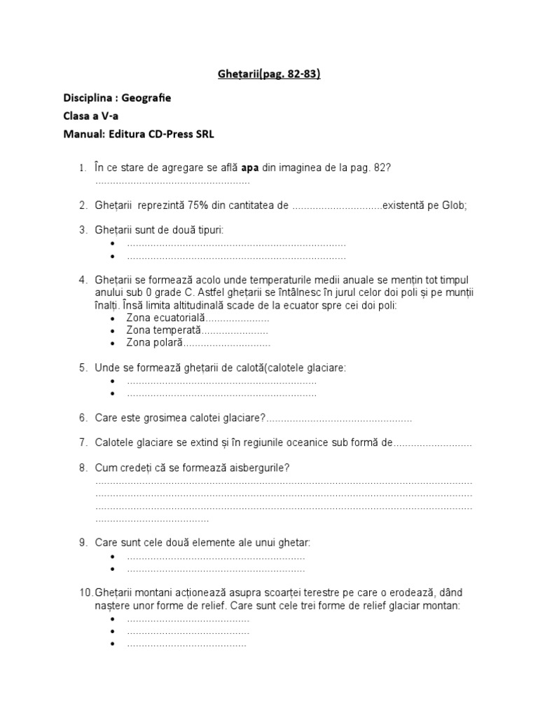 Ghetarii-Fisa de Lucru | PDF