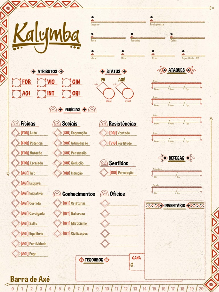 Ficha Kalymba RPG EDITAVEL - COLORIDA | PDF Ficha Kalymba RPG EDITAVEL - COLORIDA | PDF