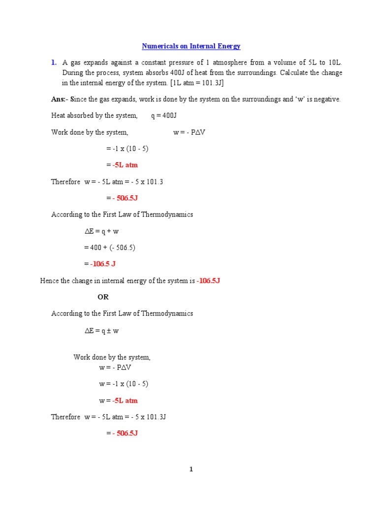 Tutorial Sheet 3 Solutions | PDF | Gibbs Free Energy | Gases