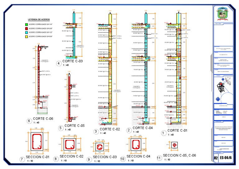 Plano de Columnas y Secciones Local Comunal | PDF