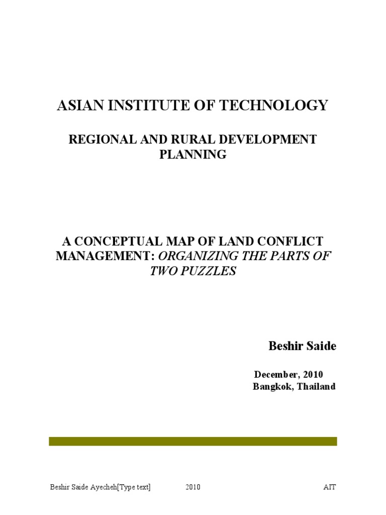 Land Conflict Management Map | PDF