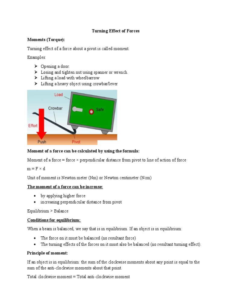 Turning Effect of Forces | PDF