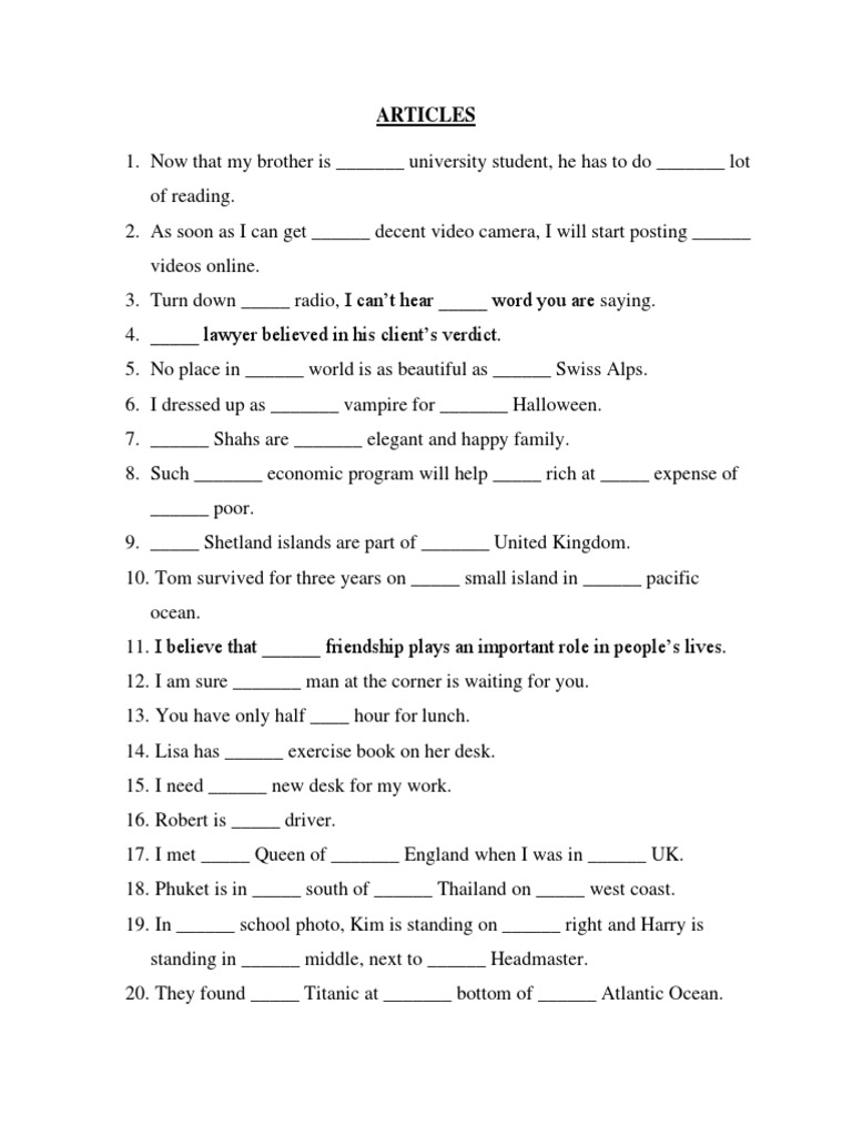 Articles, Prepositions, Conjunctions | PDF