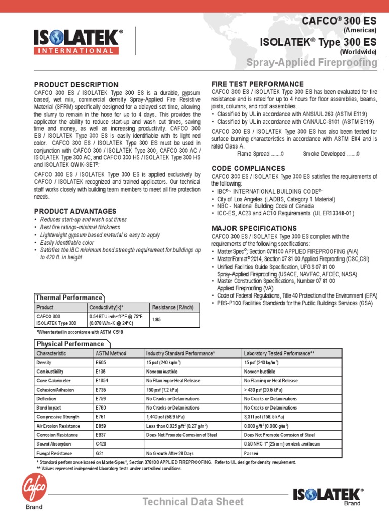 Cafco 300 Es - C TDS - 03 20 | PDF | Fires | Pipe (Fluid Conveyance)