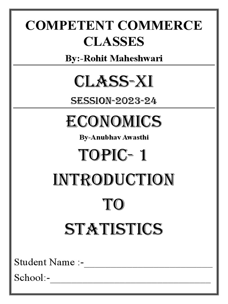 Introduction to Statistics Overview | PDF | Statistics | Economics