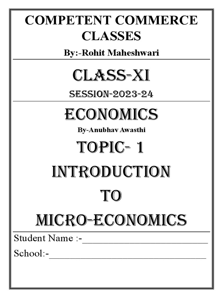 1 - Introduction To Microeconomics | PDF | Finance & Money Management