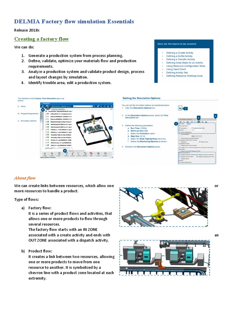 Content - DELMIA - Factory Flow Simulation Essentials | PDF Content - DELMIA - Factory Flow Simulation Essentials | PDF