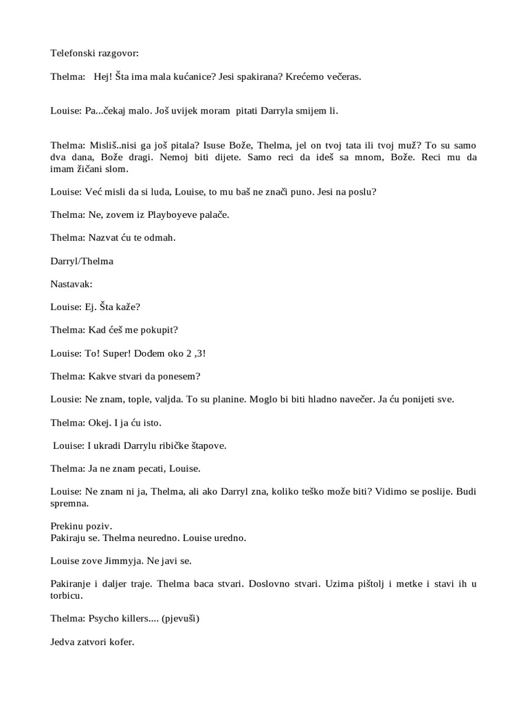 Thelma and Louise - Dijalog | PDF