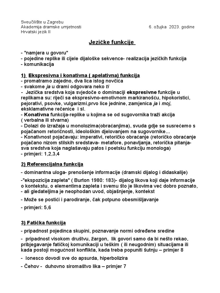 Izlaganje - Jezičke Funkcije | PDF