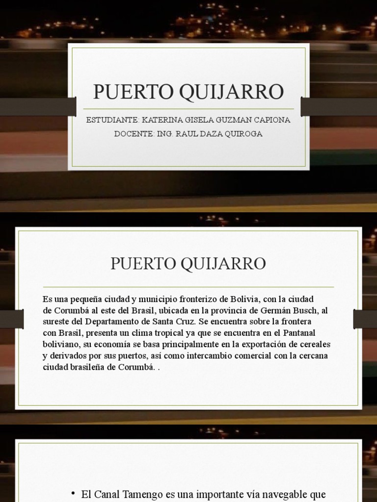 Puerto Quijarro: Comercio y Turismo | PDF