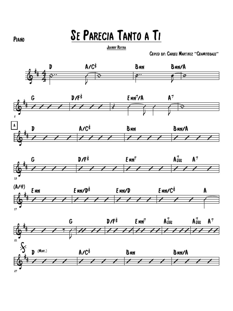 11-Se Parecía Tanto A Ti - Piano | PDF