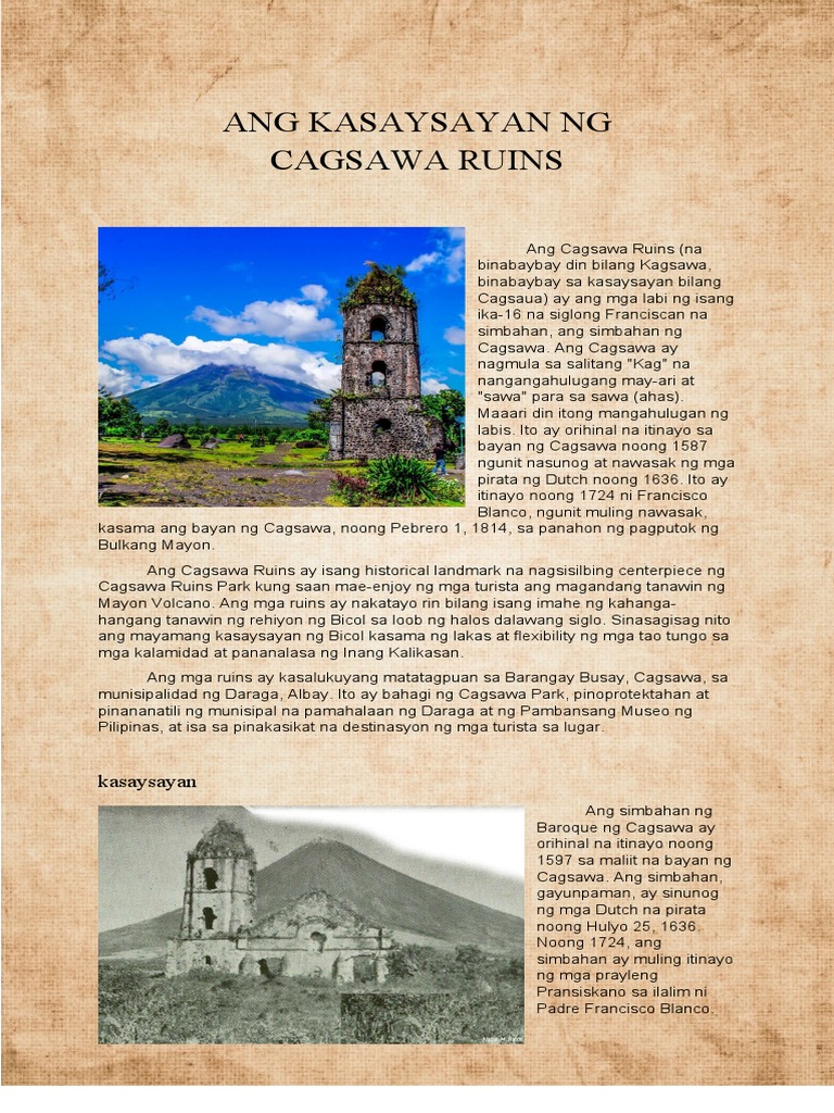 Ang Kasaysayan NG Cagsawa Ruins | PDF