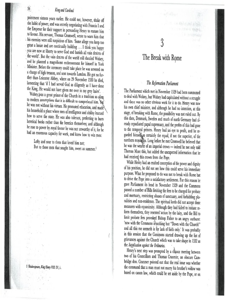 Lockyear - Tudor and Stuart Britain - The Break With Rome | PDF