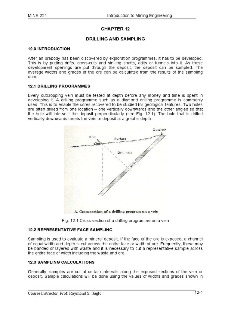 MINE 221 - Sampling | PDF | Mining | Resource Extraction
