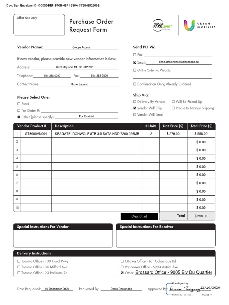 Purchase - Order - Request - Form - QNAP Disks | PDF | Office Equipment ...