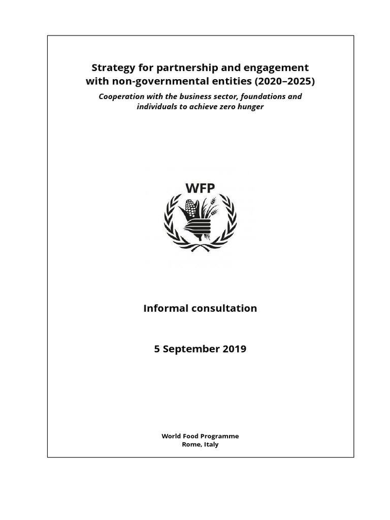 WFP's NGO Partnership Strategy | PDF | Business