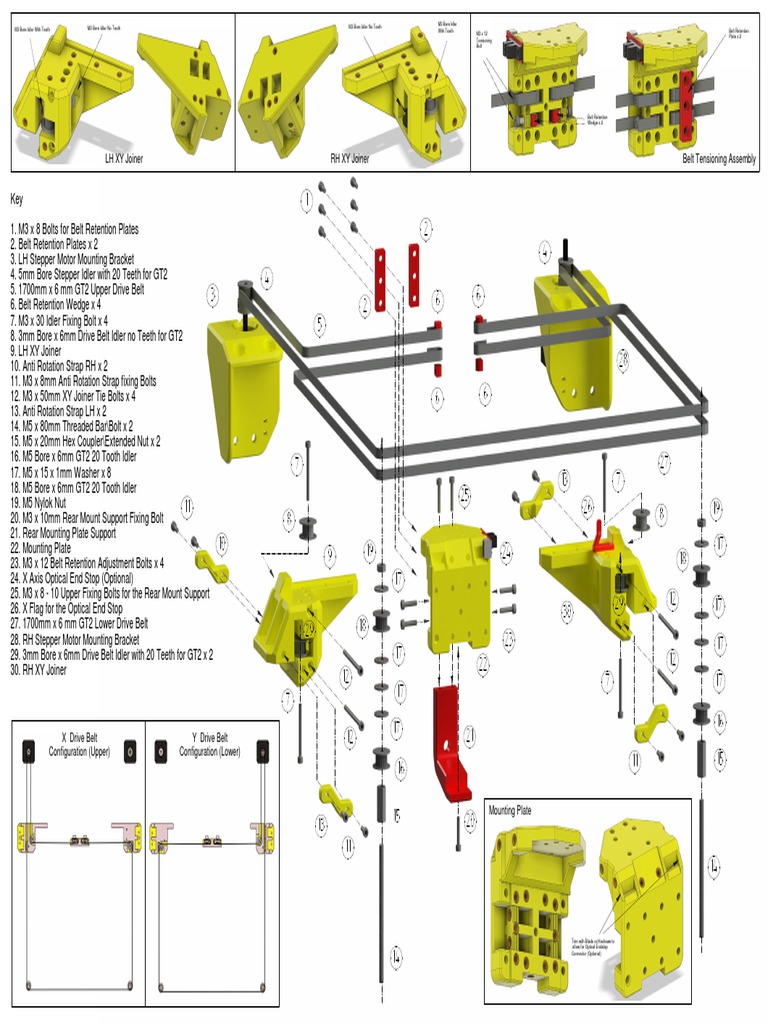 GT2 Drive Belt Assembly Components | PDF | Belt (Mechanical) | Screw