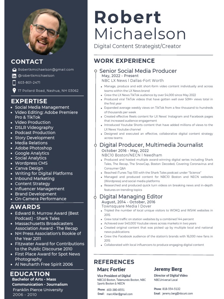 Robert Michaelson Resume | PDF | Computers