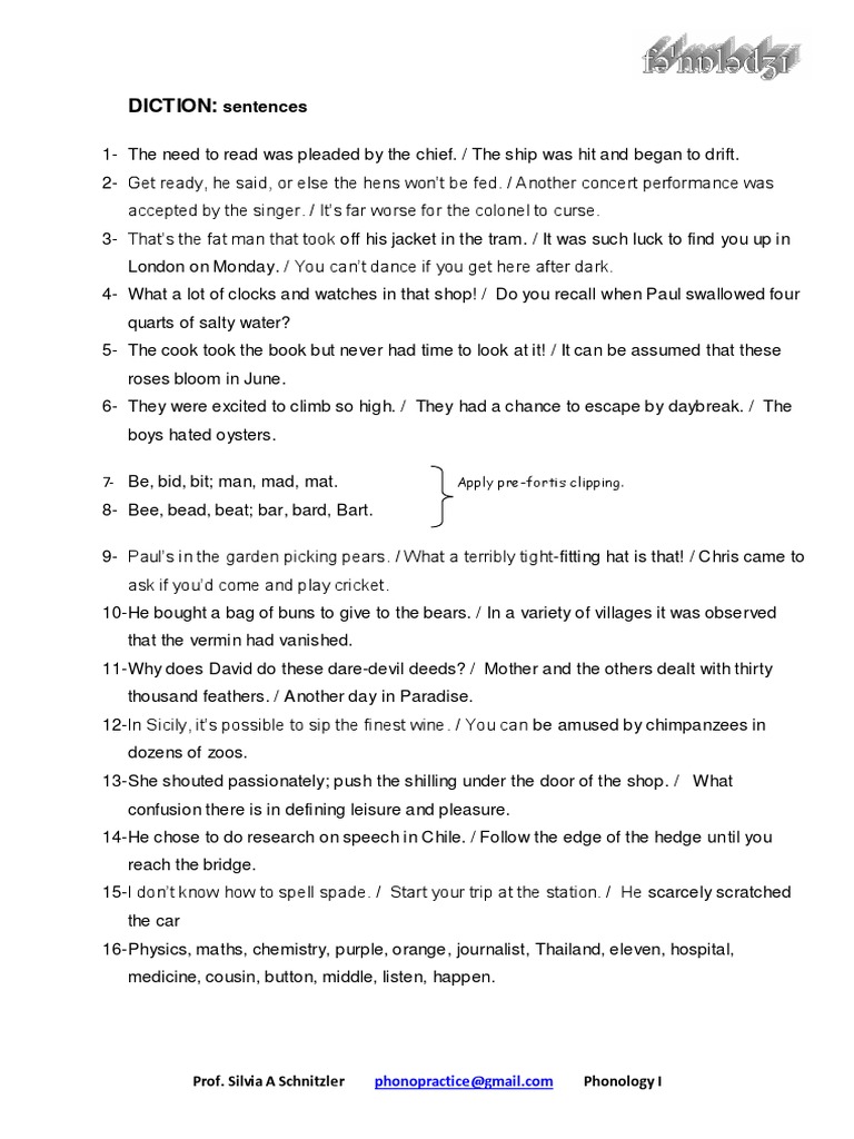 DICTION Sentences | PDF | Young Adult