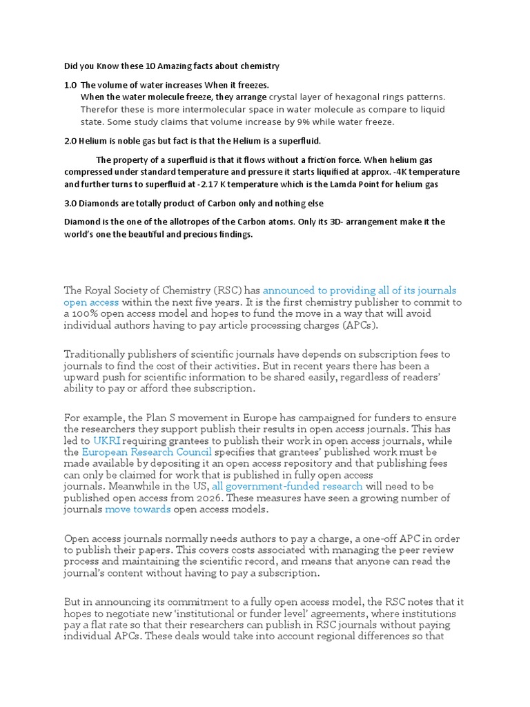 10 Facts About Chemistry | PDF