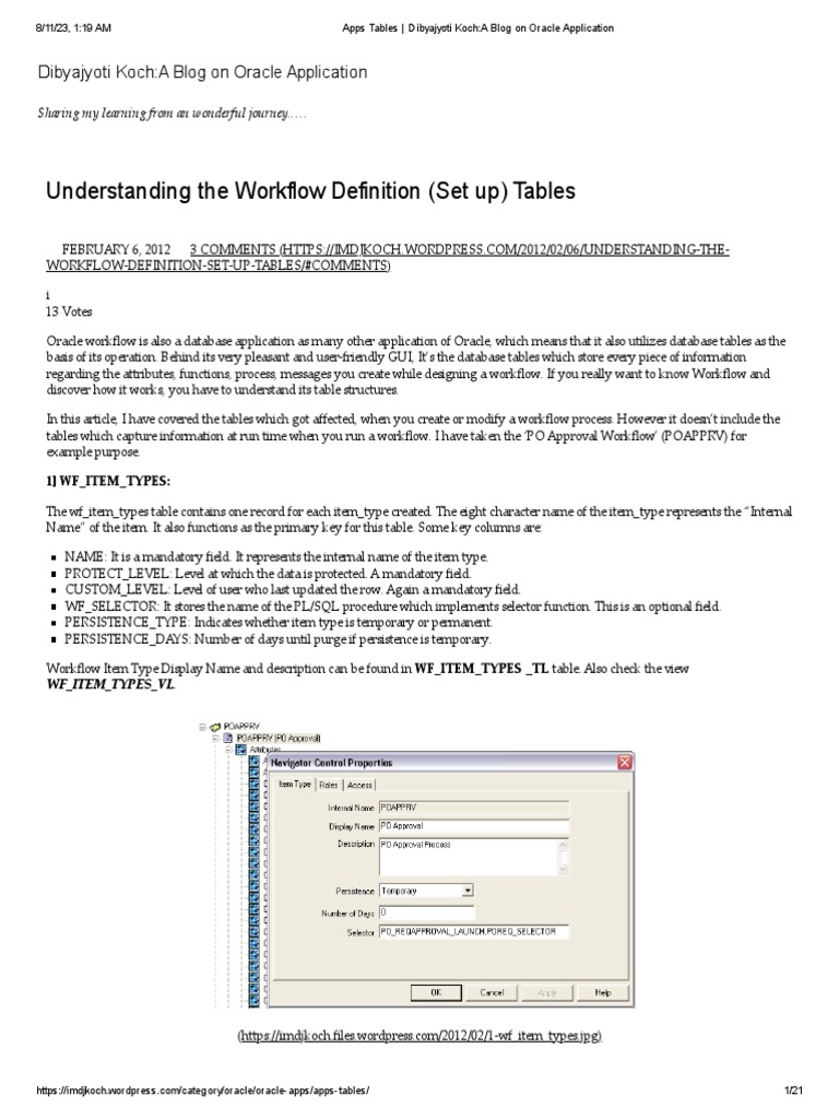 Apps Tables - Dibyajyoti Koch - A Blog On Oracle Application | PDF ...