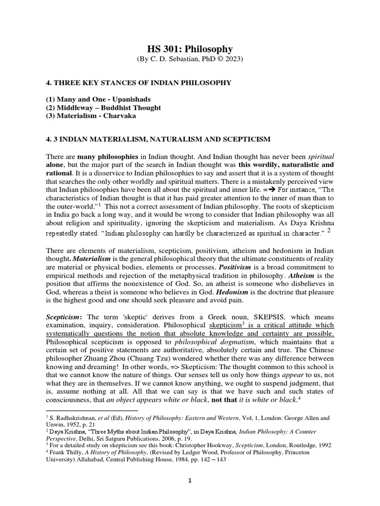 HS 301 - Part - 4.3 - 2023 - by CDS | PDF | Epistemology | Indian Philosophy