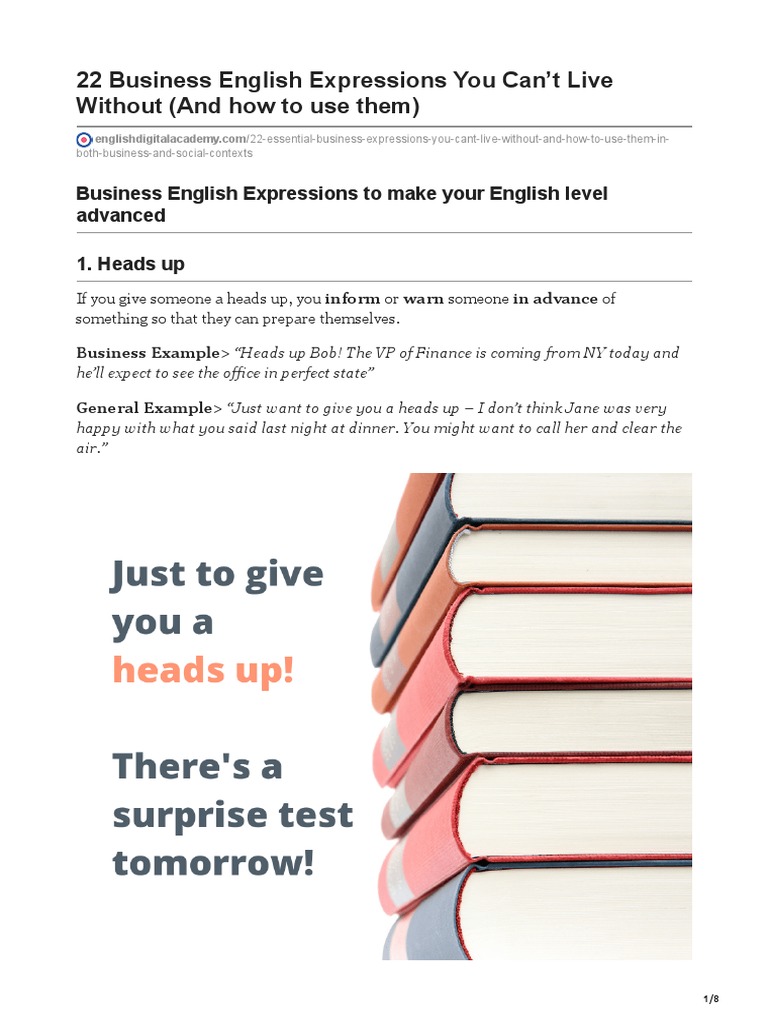 22 Business English Expressions You Cant Live Without and How To Use ...