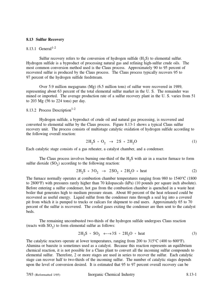 SRU Explained | PDF | Sulfur Dioxide | Catalysis