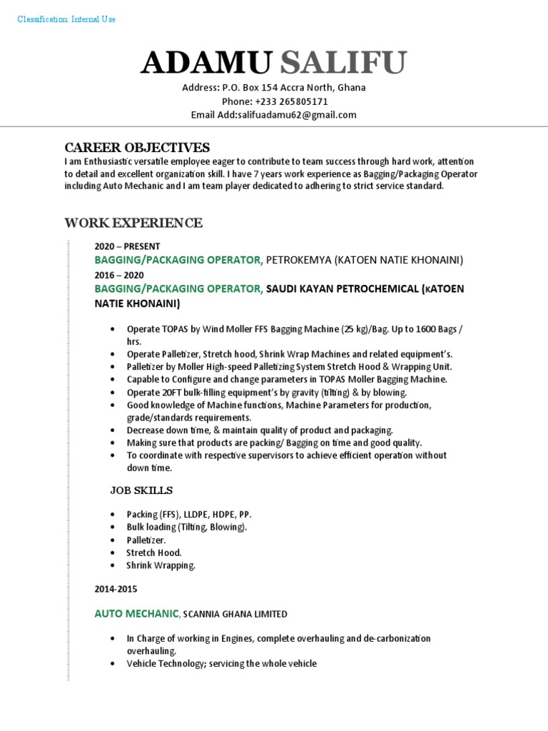 Adamu Salifu CV | PDF