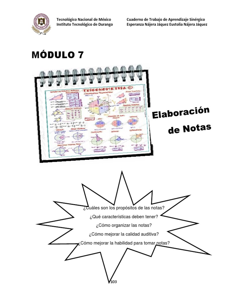Módulo 7 Elaboración de Notas | PDF | Aprendizaje | Experiencia