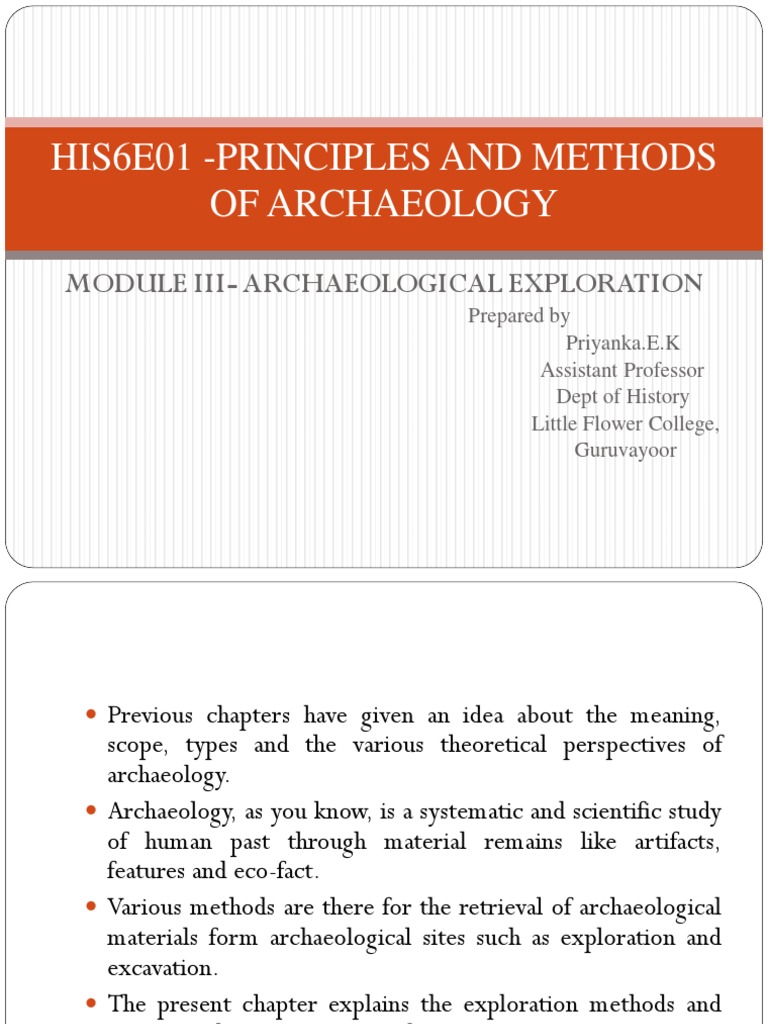 His6E01 - Principles and Methods of Archaeology: Module Iii ...