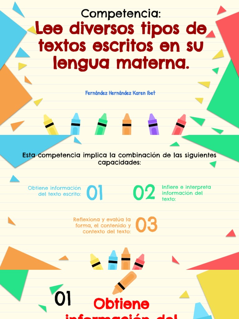 Competencia: Lee Diversos Tipos de Textos Escritos en Su Lengua Materna ...
