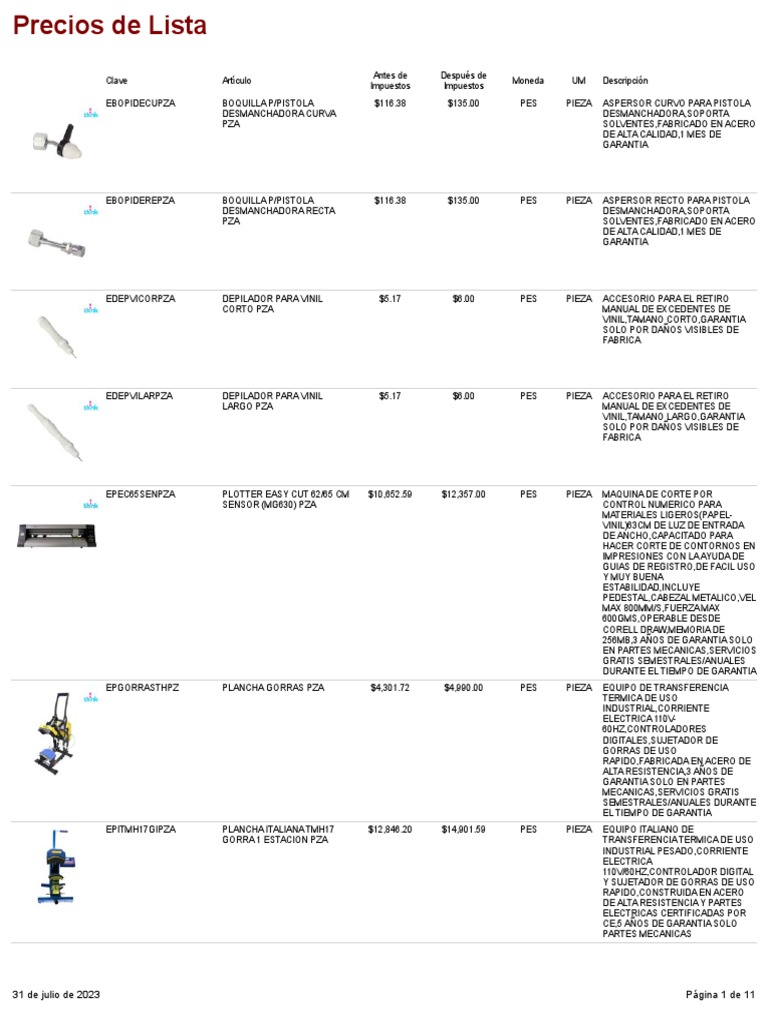 Lista de Precios Equipos | PDF