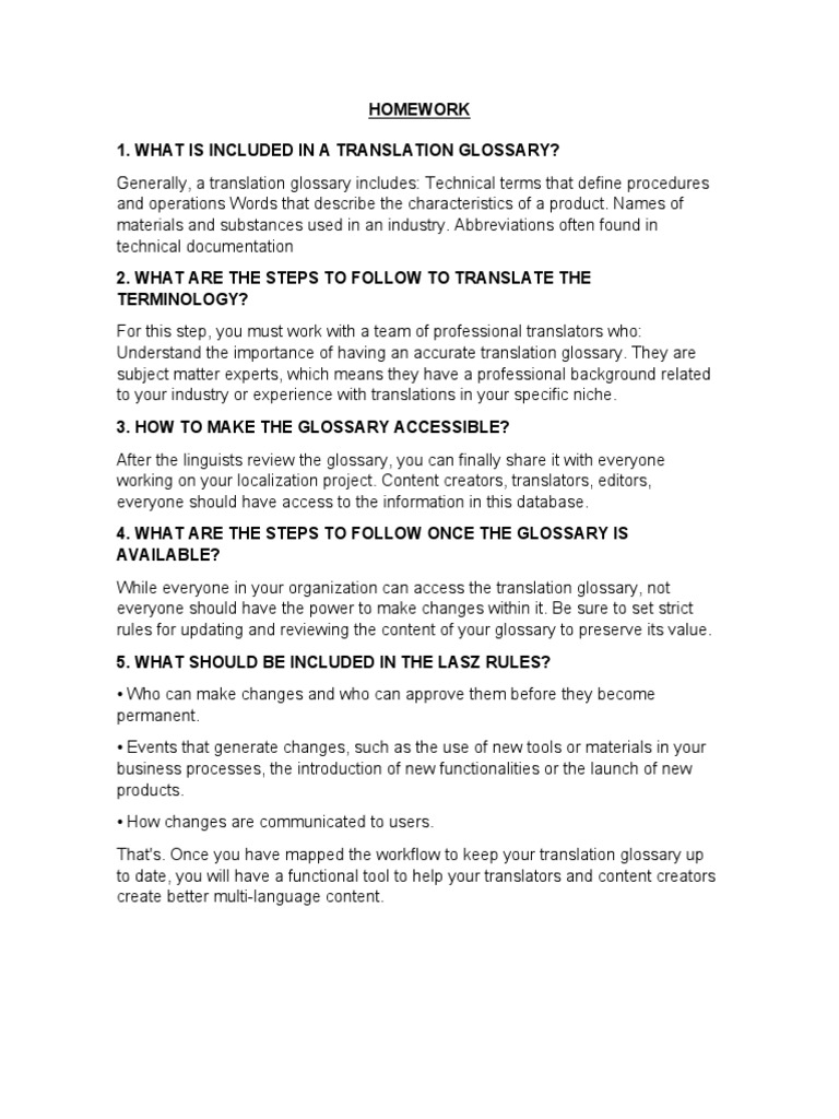 Creating an Effective Translation Glossary | PDF