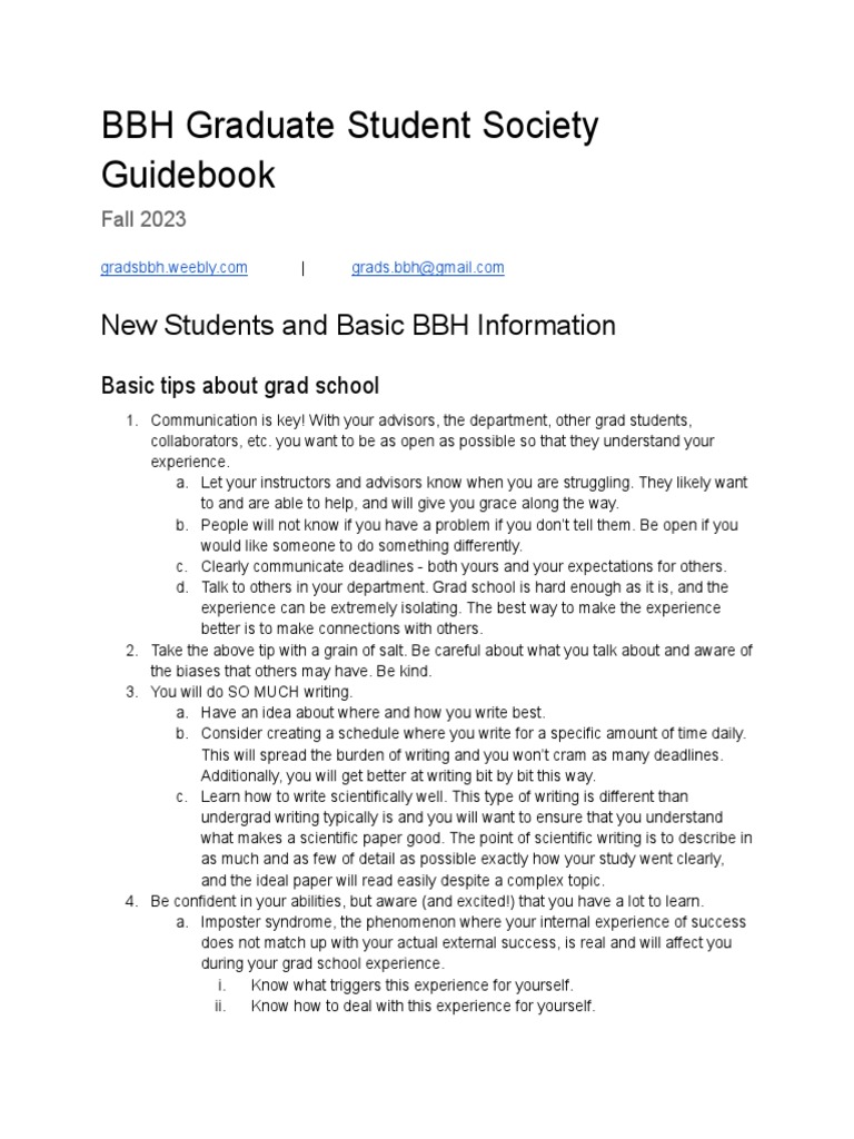 BBH Graduate Student Society Guide 2023 | PDF | Epidemiology | Statistics