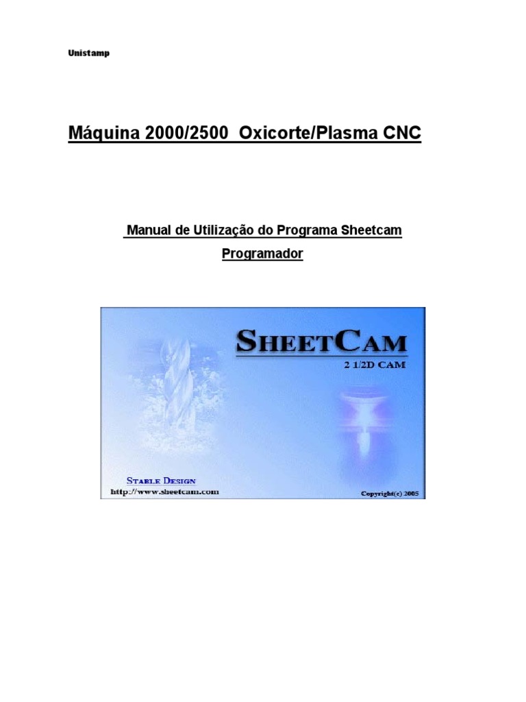 Manual de Uso do SheetCam CNC | PDF | Programas | Desenho