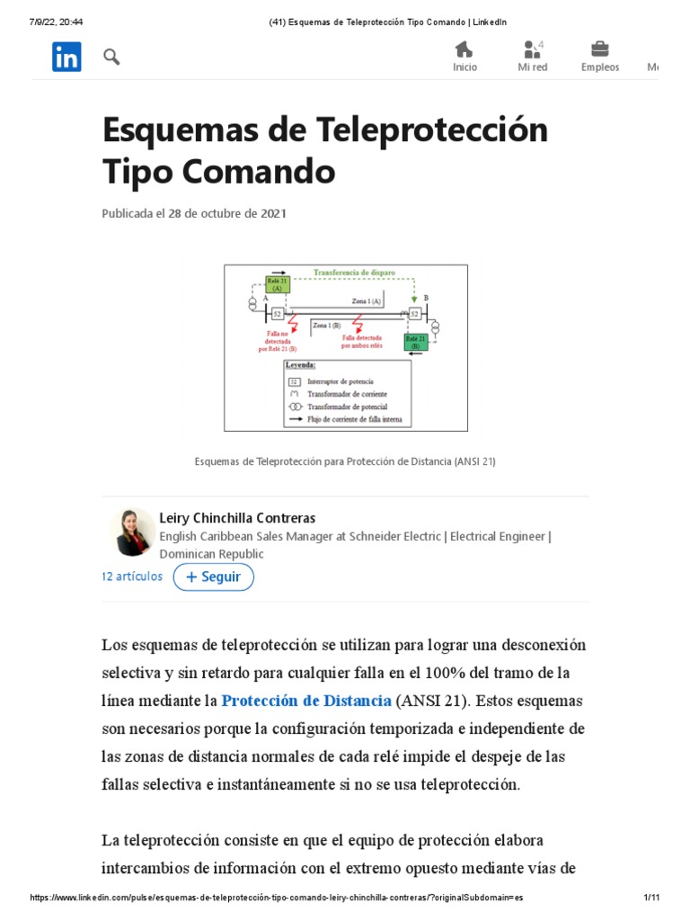 Esquemas de Teleprotección Tipo Comando - LinkedIn | PDF | Relé | Telecomunicaciones