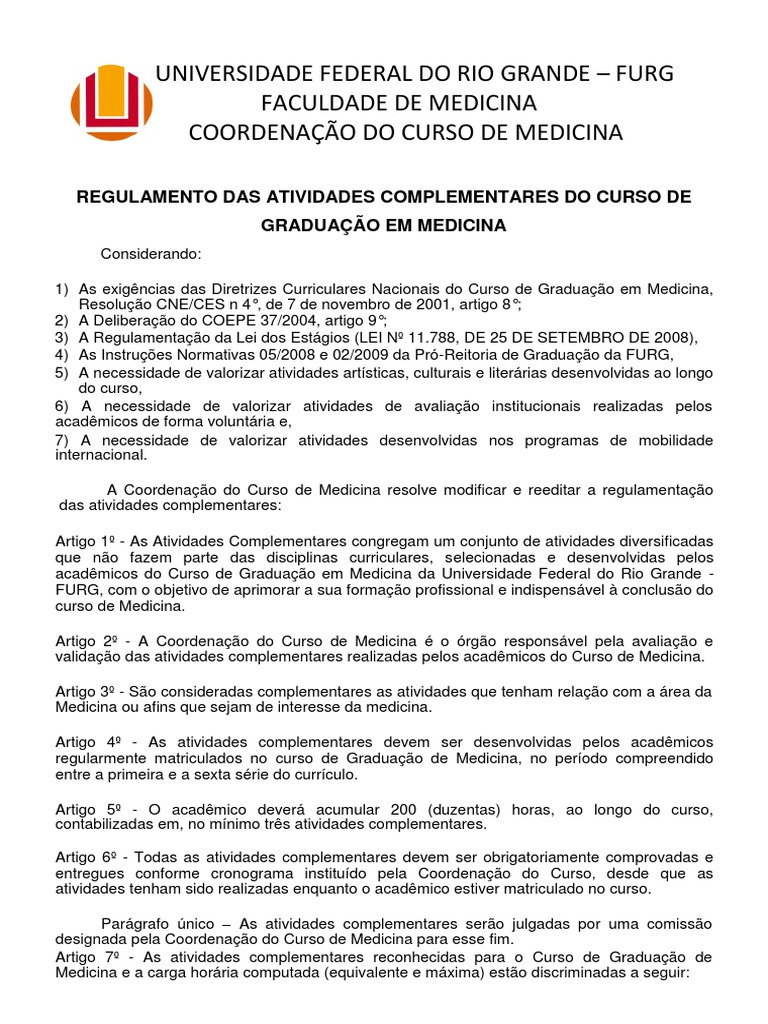 Atividades Complementares Medicina | PDF