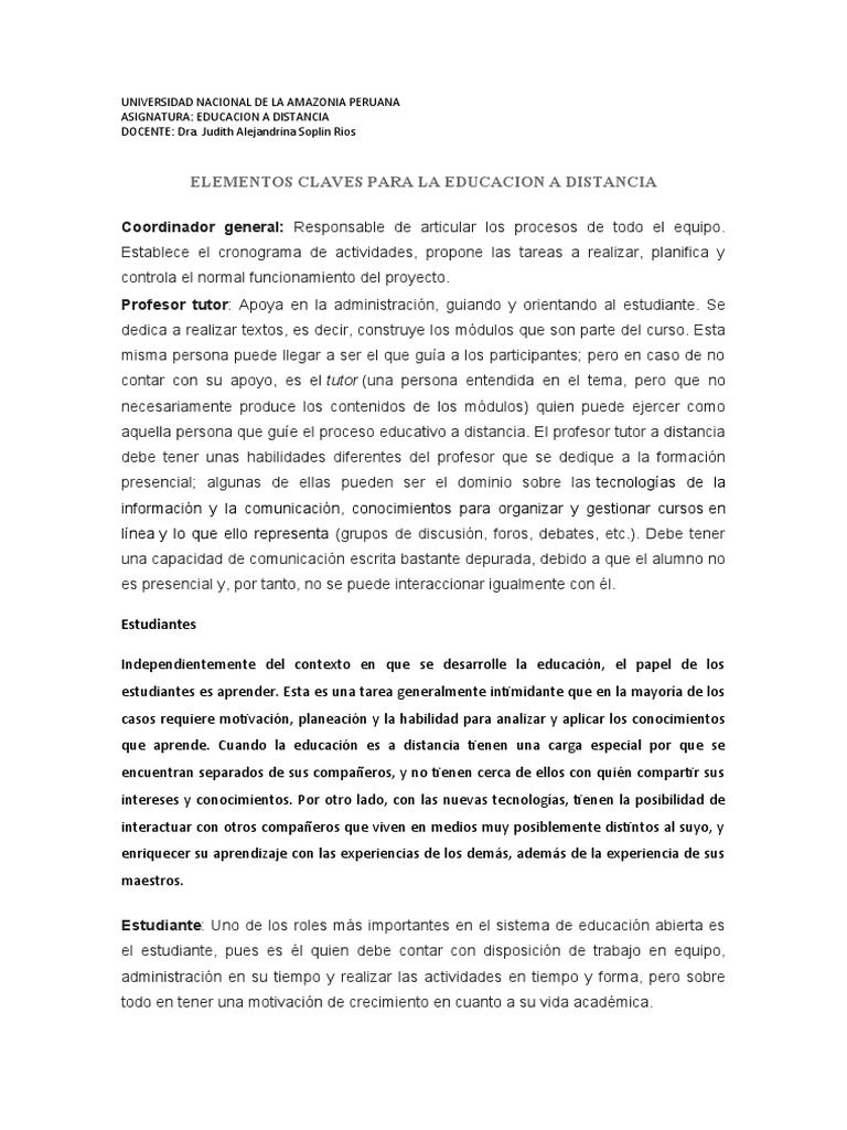 Elementos Claves | PDF