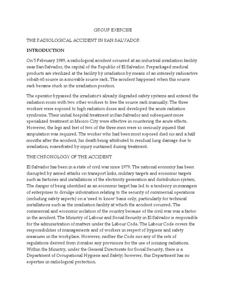 San Salvador Radiological Accident | PDF | Science & Mathematics
