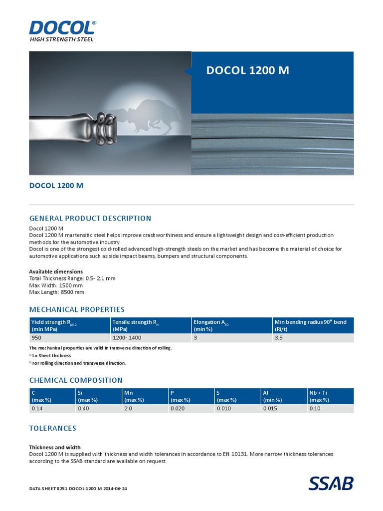 Data Sheet Docol 1200 | PDF