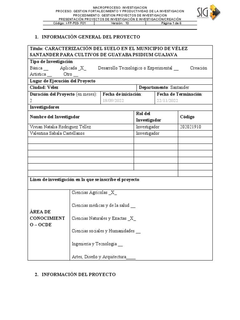 Formato Proyecto de Investigación | PDF