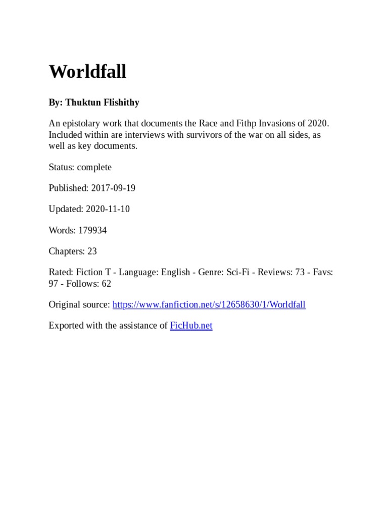 Worldfall by Thuktun Flishithy-Iyy5f69h | PDF | Comet | Physical Sciences