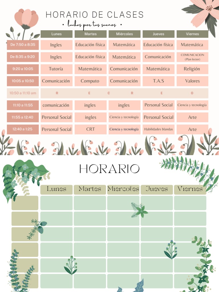 Copia de Horario by @roos - Notes | PDF