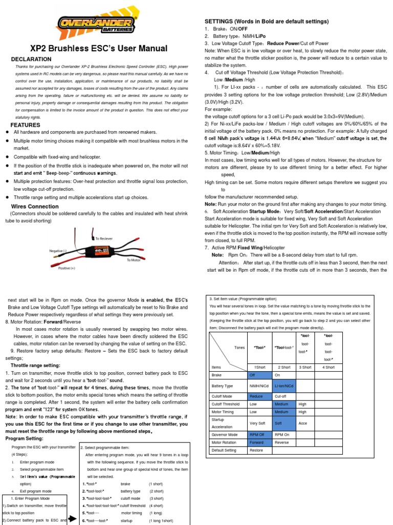 ESC Manual | Download Free PDF | Electrical Components | Manufactured Goods