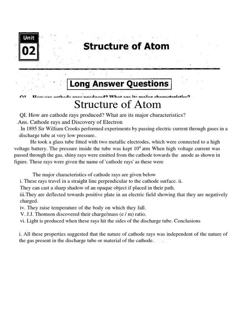 CHAPTER-2-9th-CLASS-STRUCTURE OF ATOM | Download Free PDF | Atoms | Neutron