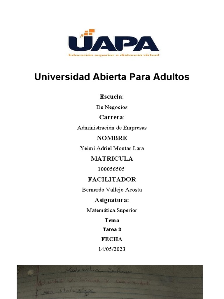 Tarea 3 de Matematica Superior | PDF